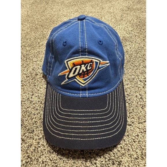 adidas | Accessories | Mens Size Lxl Okc Thunder Fitted Hat Cap Blue ...